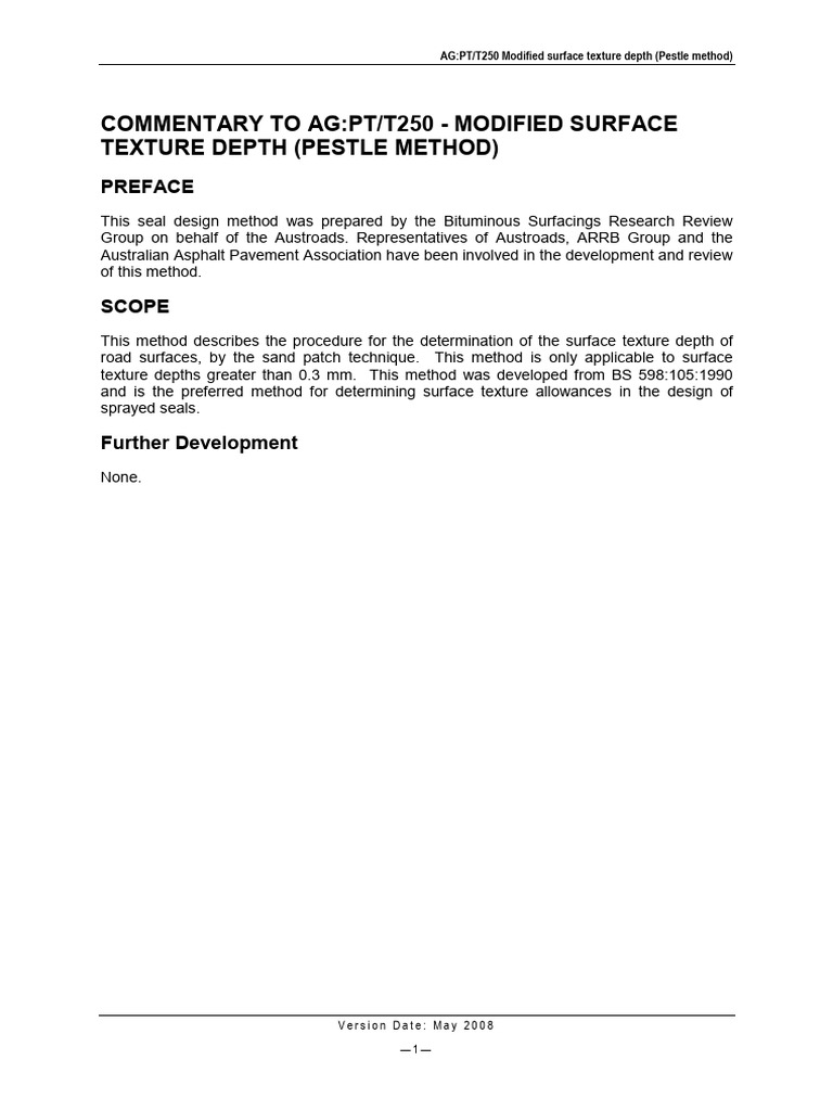 AGPT-T250-08 Sand Patch | PDF | Road Surface | Sand