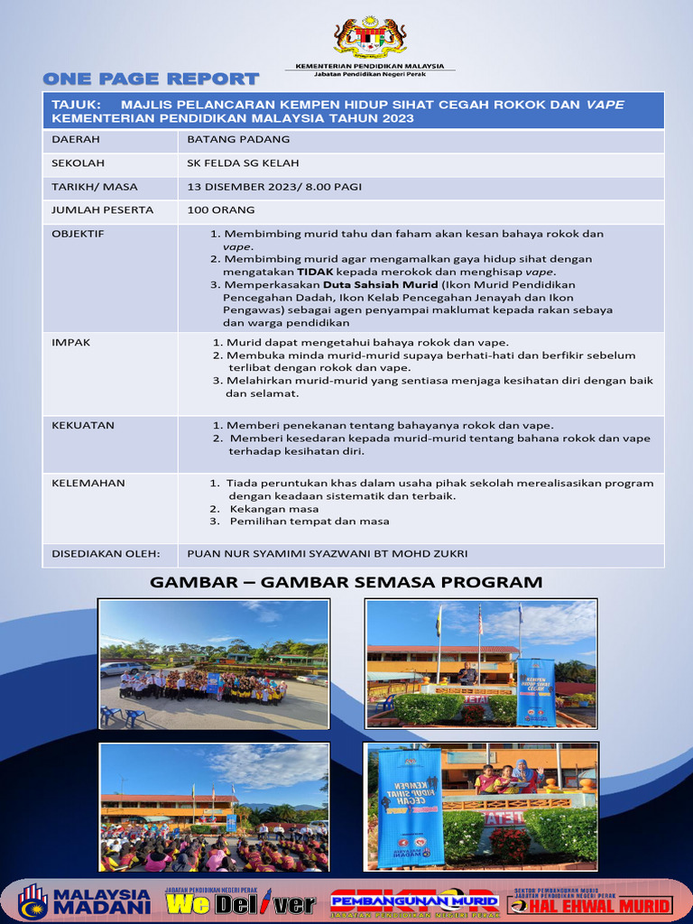 Tapak Opr Kempen Hidup Sihat Tanpa Buku Progarm | PDF