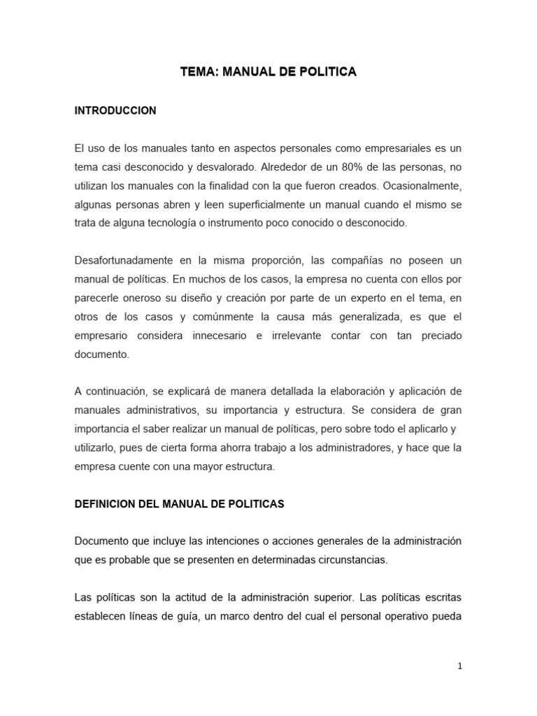 Manual de Politicas | PDF | Toma de decisiones | Auditoría