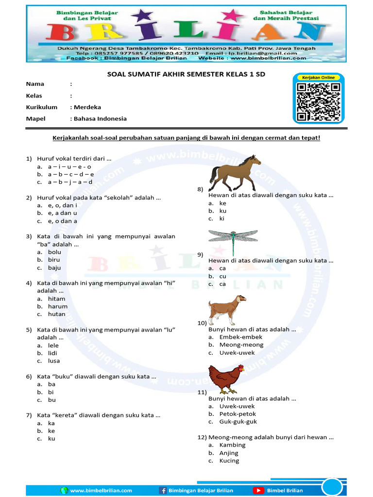 Soal SAS 1 Bahasa Indonesia | PDF