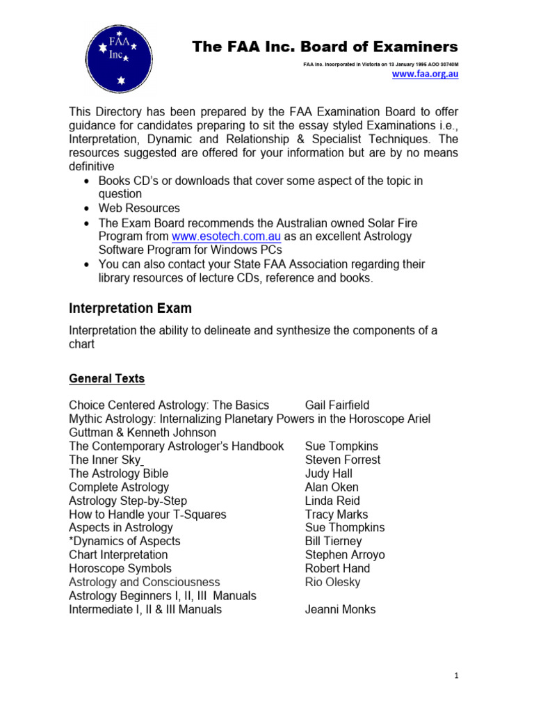 Reference Texts and Websites 2021 FAA Exam Resource Directory | PDF ...