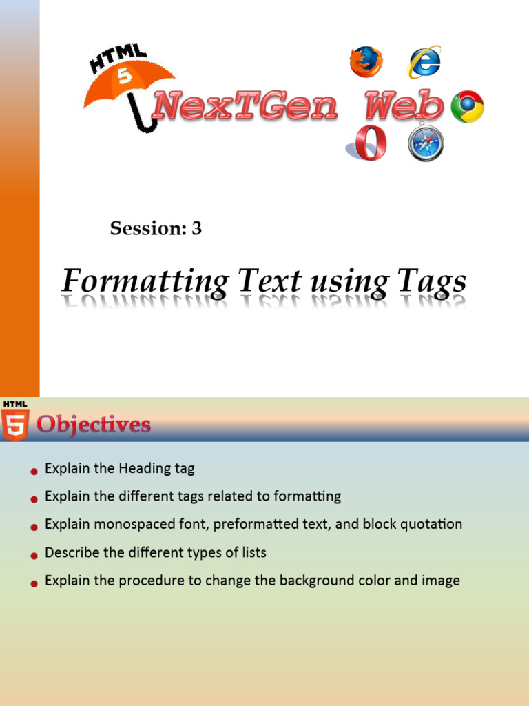 HTML Text Formatting Tags Explained | PDF | Html Element | Html
