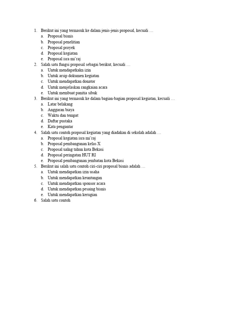 Soal Proposal Kelas XI | PDF