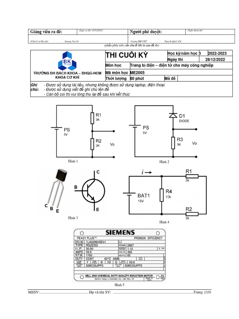 Me2005 - TBD - Hk221 - CQ - de Goc Va Dap An | PDF