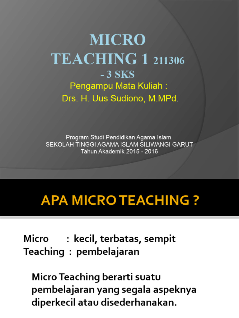 ''Bahan Ajar Microteaching | PDF | Karier & Perkembangan | Sains & Matematika