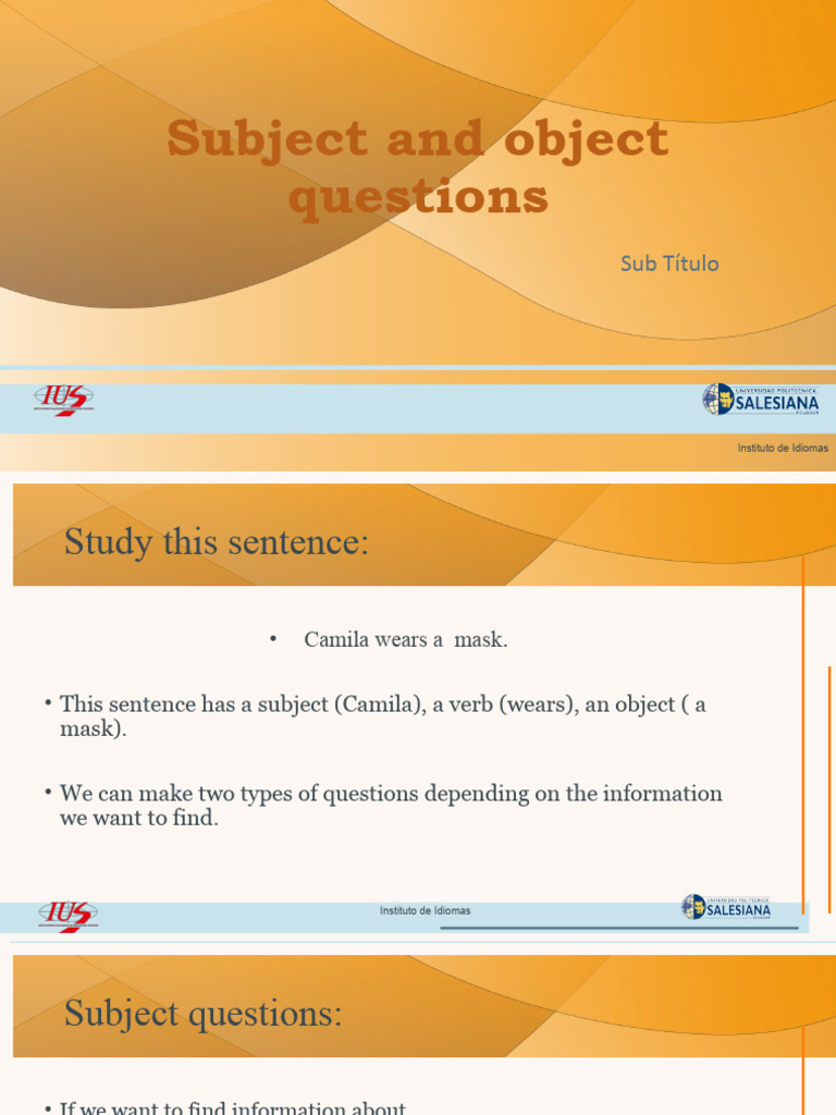 U1LA Subject and Object Questions | PDF