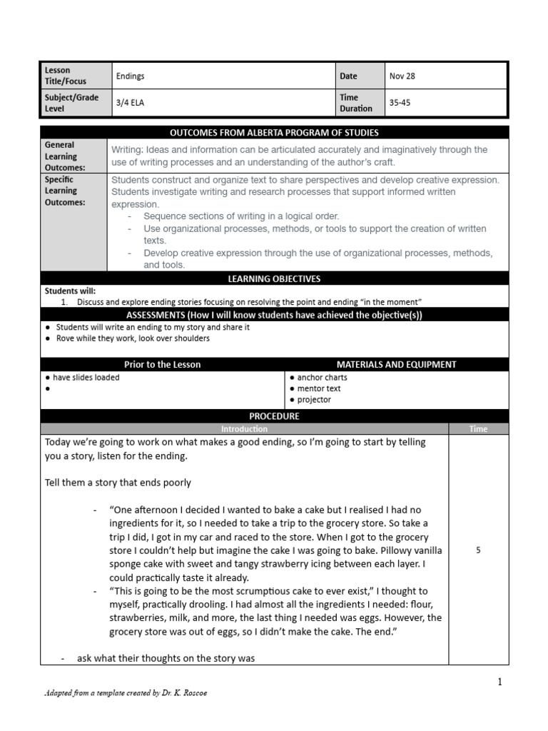 Nov 28 Writing - Psi Lesson Plan | PDF | Cakes | Cognition
