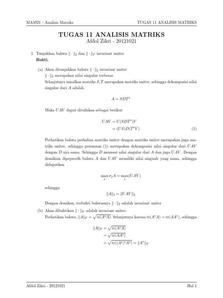Analisis Matriks | PDF | Metode & Bahan Ajar