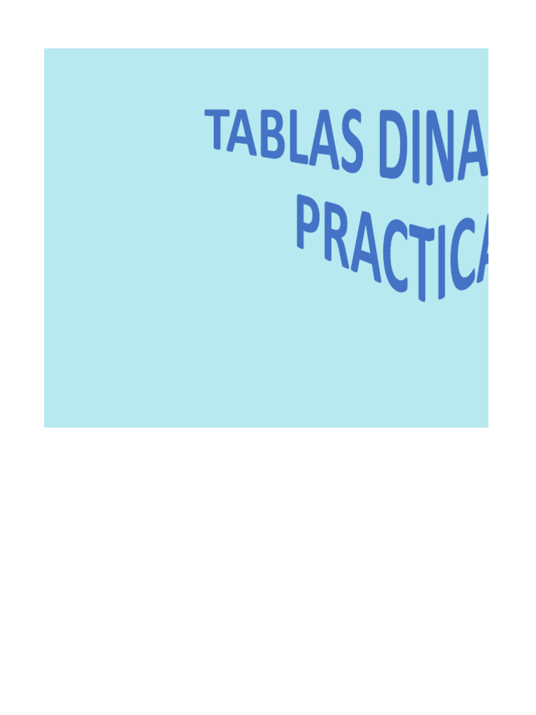 Tablas Dinamicas I HD | PDF