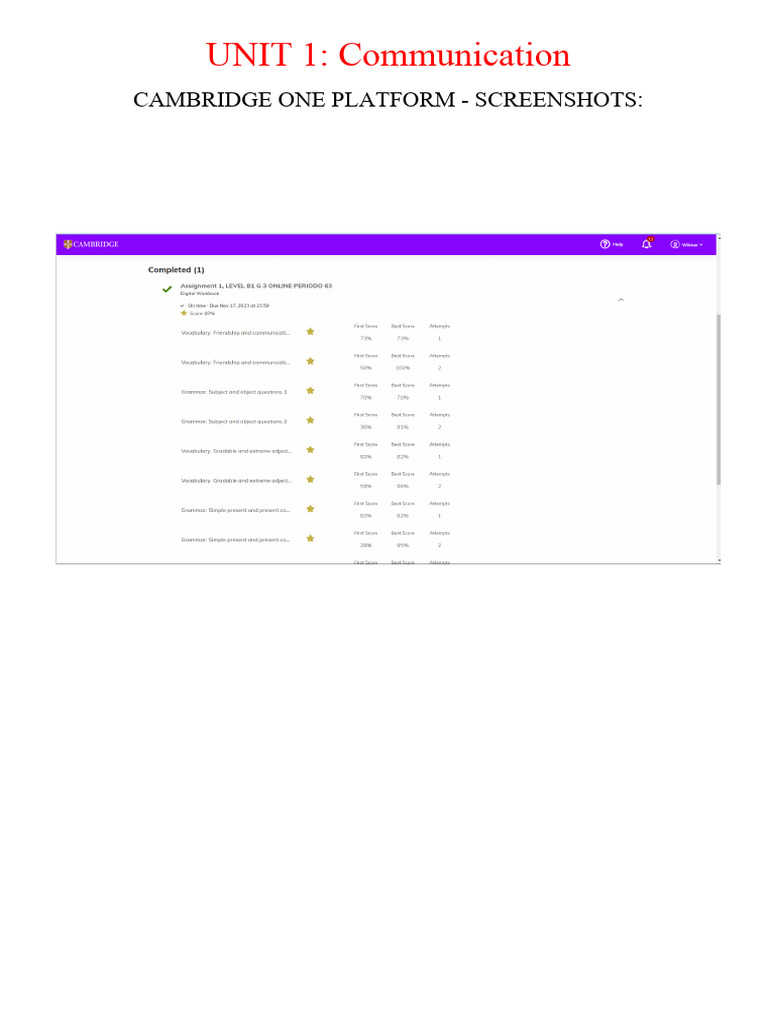 Unit 1 Self-Evaluation B1 | PDF