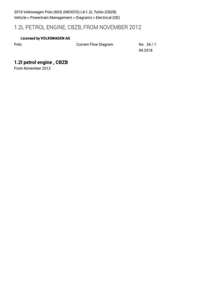 1.2l Petrol Engine, CBZB, From November 2012 (Powertrain Management ...