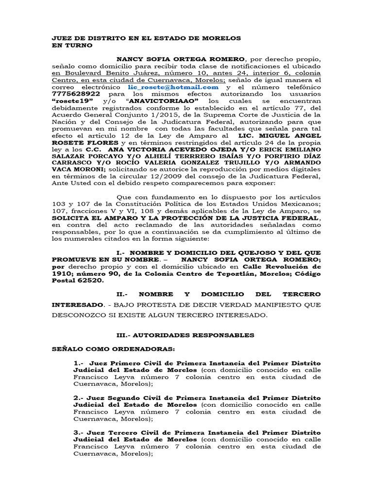 AMPARO NANCY SOFIA | PDF | Propiedad | Justicia