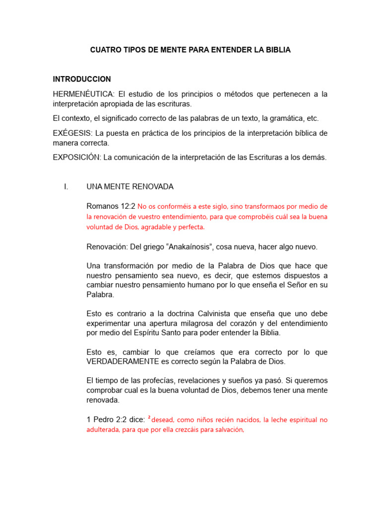 Cuatro Tipos de Mente para Entender La Biblia | PDF | Biblia | Mente