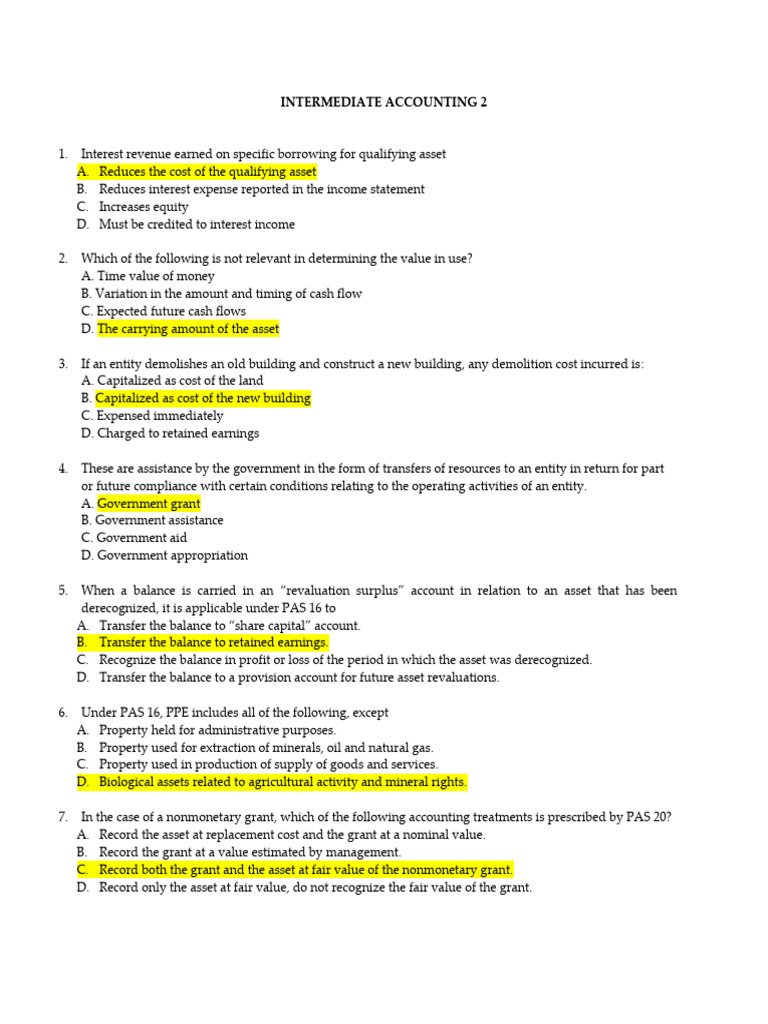 Intermediate Accounting | PDF | Depreciation | Book Value
