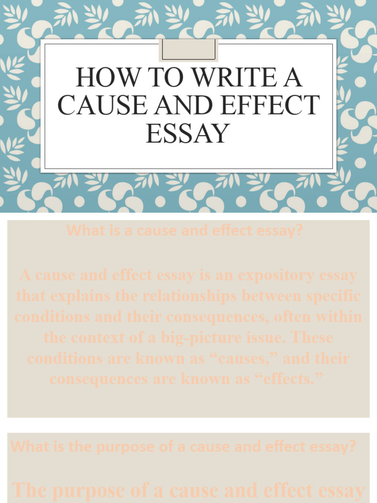Cause and Effect Essay | PDF | Essays | Causality