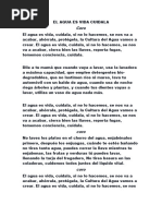 Letra de Cancion El Agua Es Vida | PDF