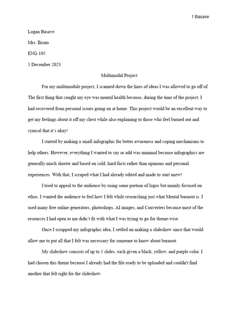 Final Draft - Multi-Module Reflective Essay | PDF Final Draft - Multi-Module Reflective Essay | PDF
