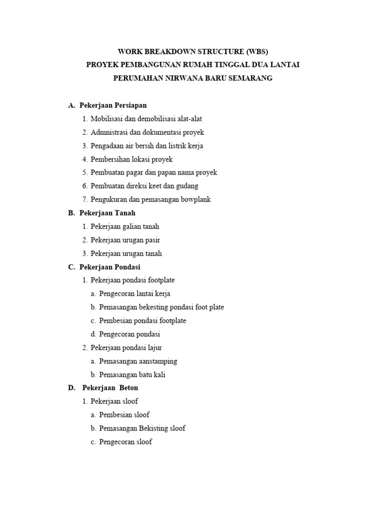 Work Breakdown Structure (WBS) | PDF