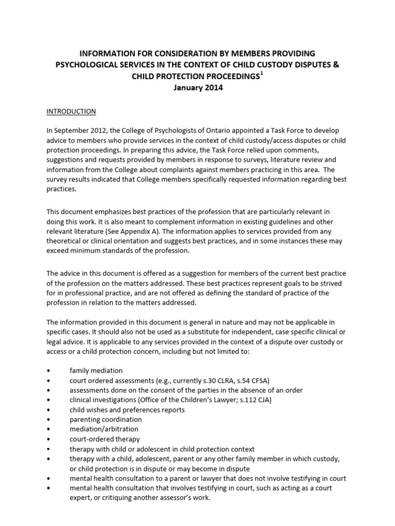 Custody and Access Information For Members | PDF | Informed Consent ...
