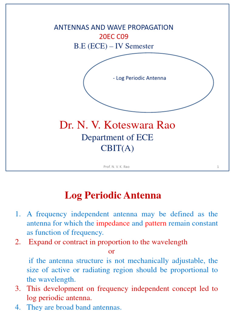 Log Periodic Antennas | PDF | Antenna (Radio) | Electromagnetic Radiation