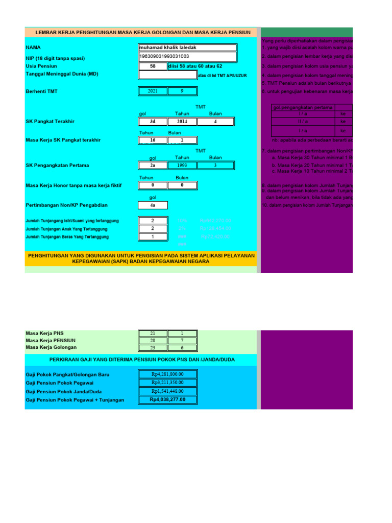 Kalkulator Penghitungan MKP Dan MKG. | PDF