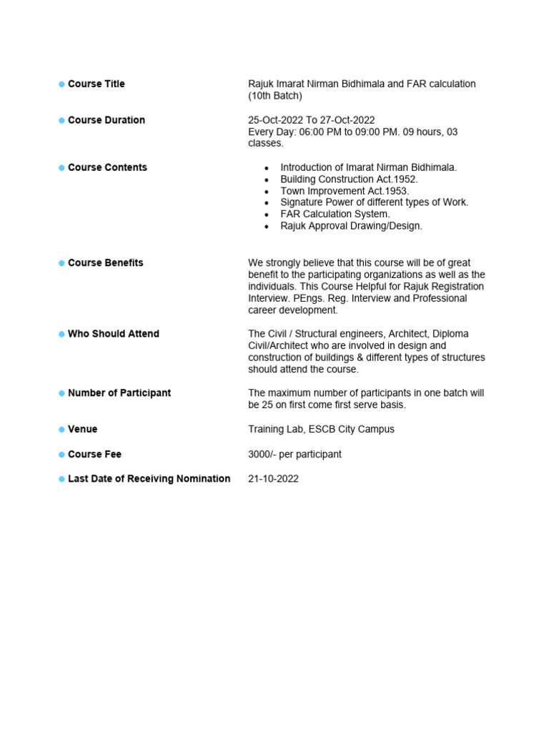 Rajuk Imarat Nirman Bidhimala and FAR Calculation | PDF
