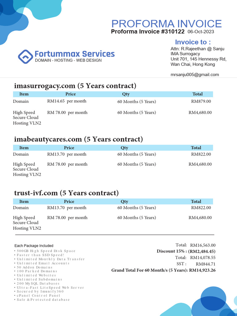 Proforma Invoice 310122 | PDF | Email Spam | World Wide Web