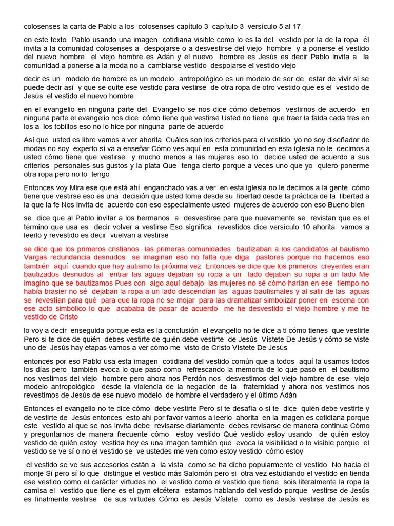 Colosenses La Carta de Pablo A Los Colosenses Capítulo 3 Capítulo 3 Versículo 5 Al 17 | PDF ...