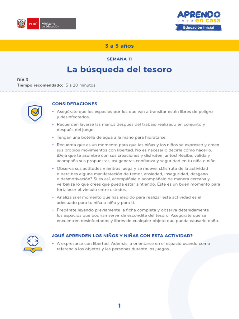 s11 Inicial Dia 3 La Busqueda Del Tesoro | PDF | Educación de la ...
