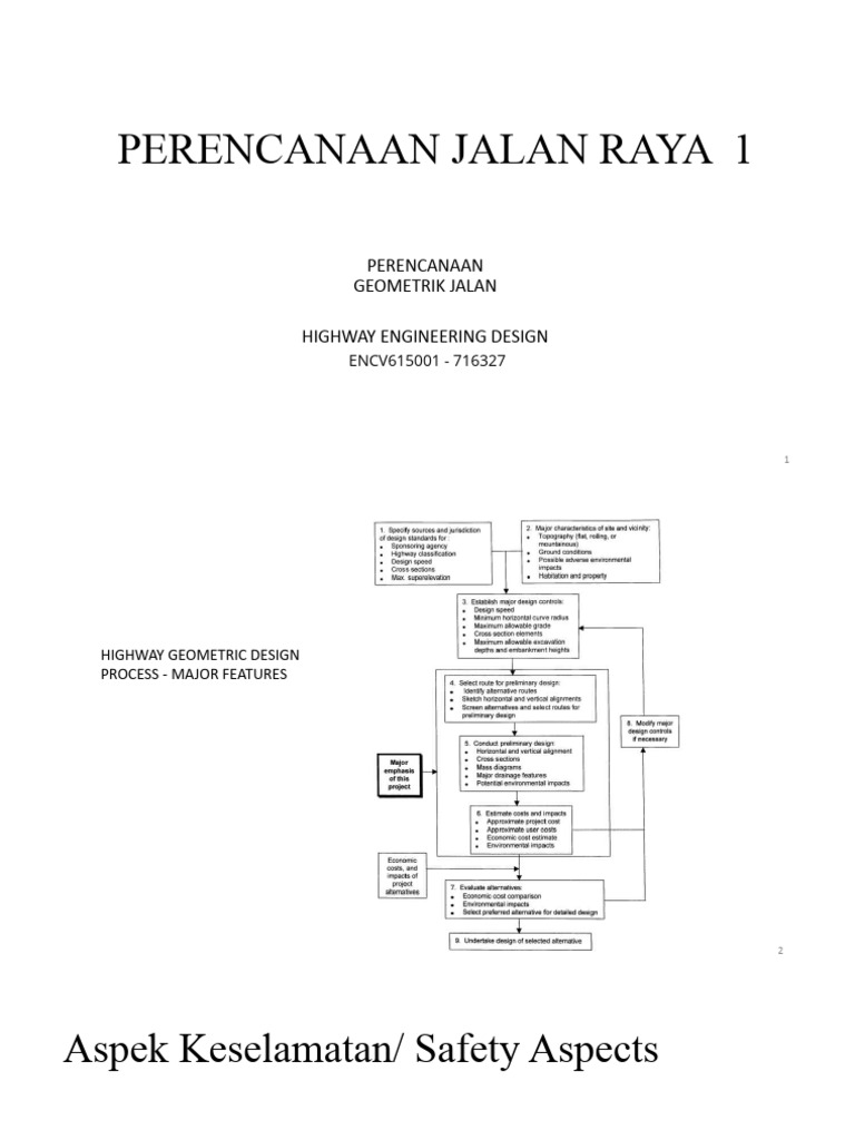 Kuliah 1 Road Design Process and Road Classifications | PDF