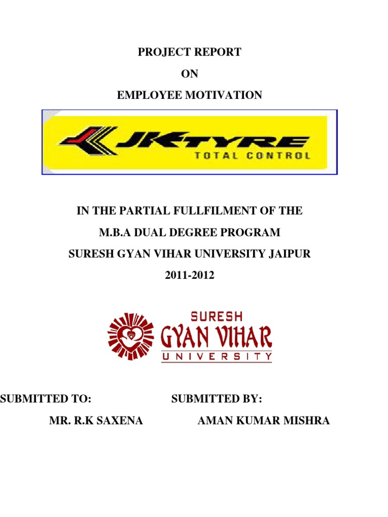 Project Report ON Employee Motivation | Download Free PDF | Motivation ...