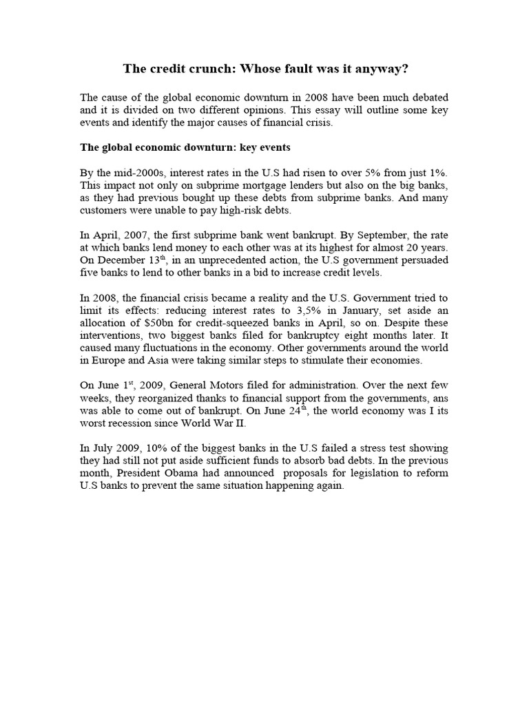 The Credit Crunch | PDF