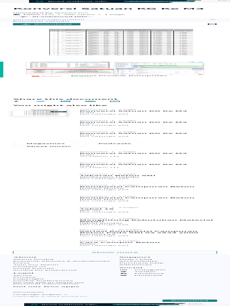 Konversi Satuan KG Ke M3 PDF | PDF | Scribd | Social Information Processing