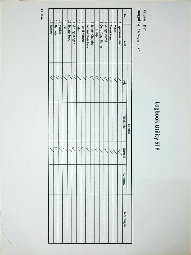 Logbook Utility STP | PDF