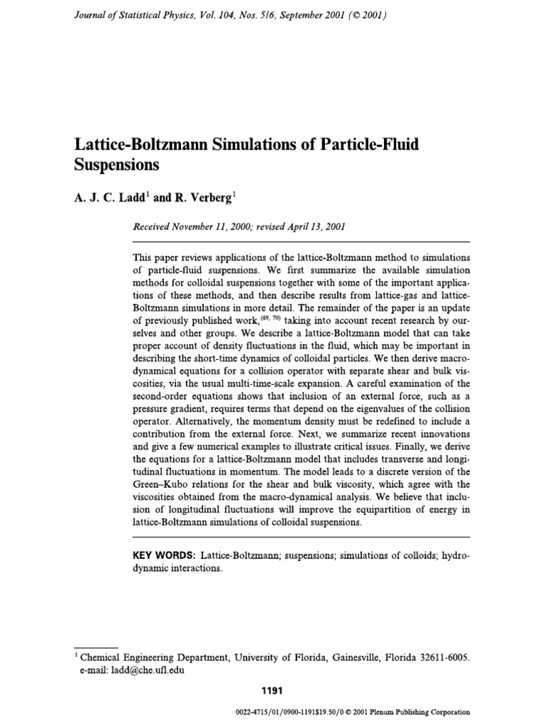 Lattice Boltzmann Simulations Of Particle Fluid Pdf