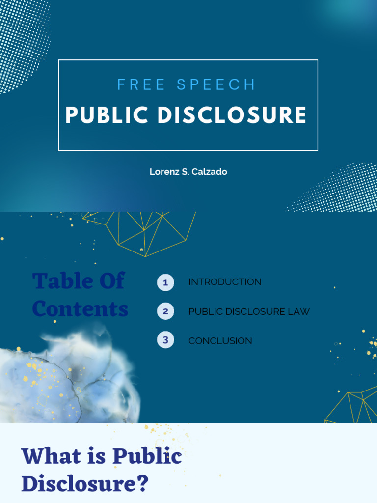 Understanding Public Disclosure Laws | PDF