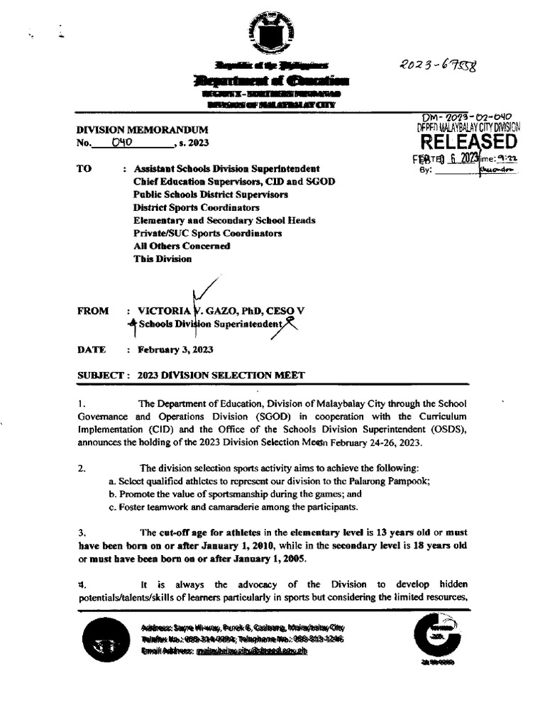 Memo 23 040 | PDF