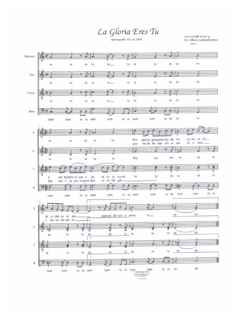 La Gloria Eres Tu | PDF