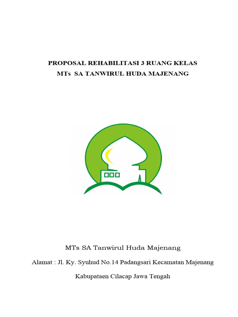 Proposal Rehab Ruang Kelas MTS TANWIRUL HUDA | PDF