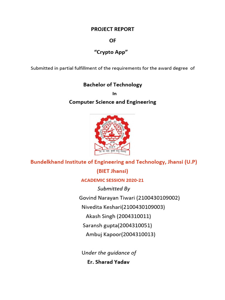 Crypto App Project REPORT | PDF | Android (Operating System) | Xml