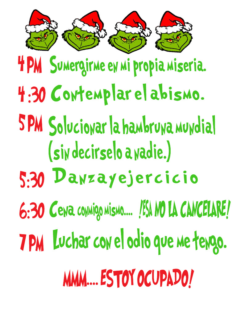 Agenda Del Grinch | PDF