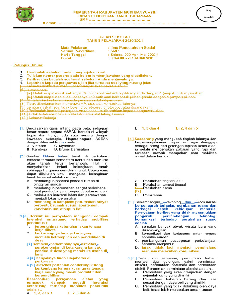 Soal US IPS 2023 | PDF