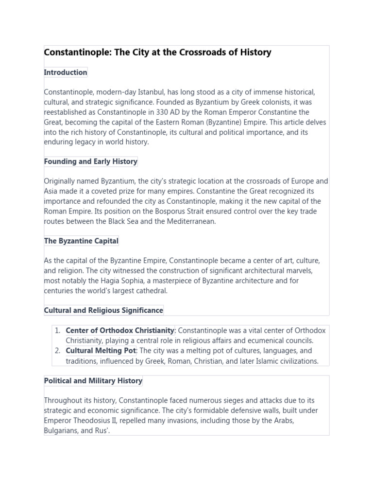 Constantinople | PDF | Constantinople | Byzantine Empire