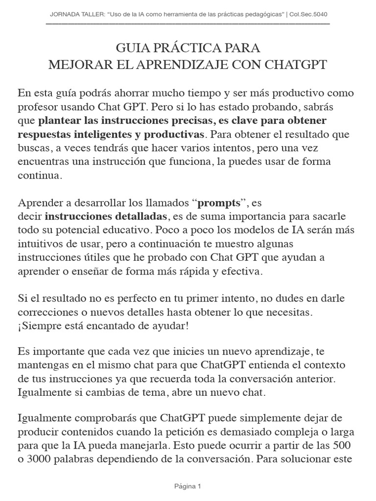 Guia Practica Chatgpt | PDF | Inteligencia artificial | Inteligencia (IA) y semántica