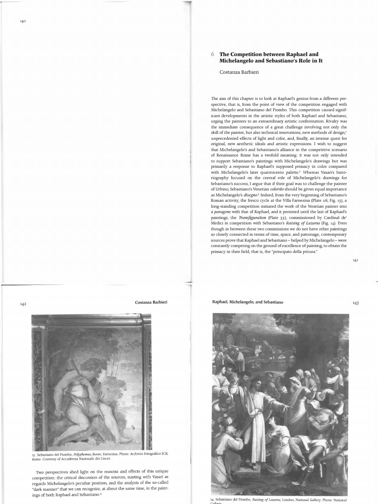 Barbieri - The Competition Between Raphael and Michelangelo and ...