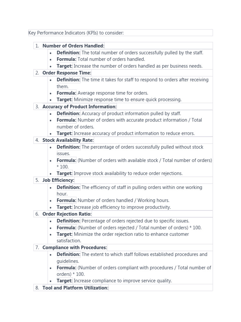 Key Performance Indicators | PDF | Performance Indicator | Customer Satisfaction
