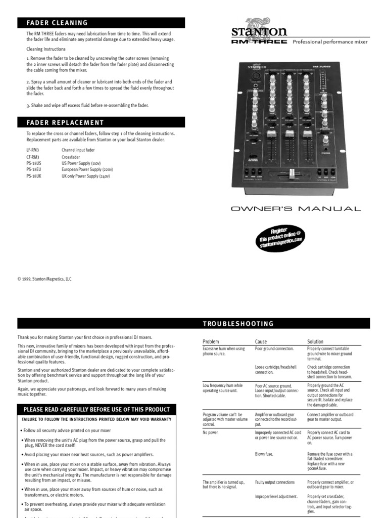 Fader Cleaning: RM Three | PDF | Headphones | Microphone