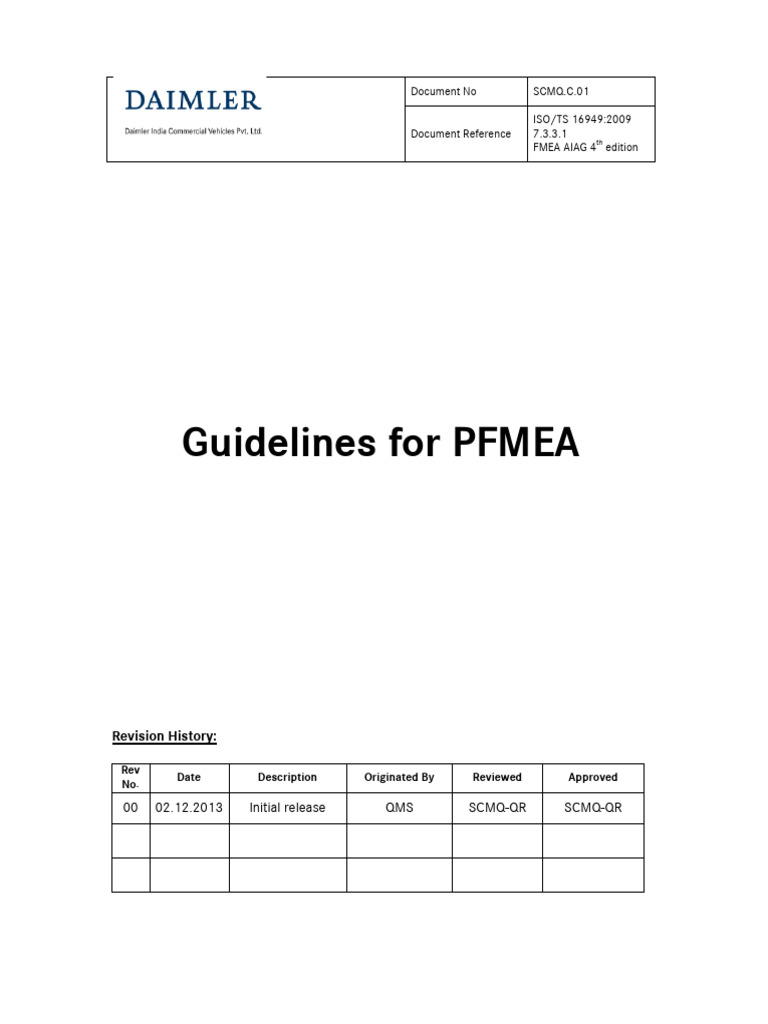 Guidelines For Making PFMEA A | Download Free PDF | Systems Engineering ...