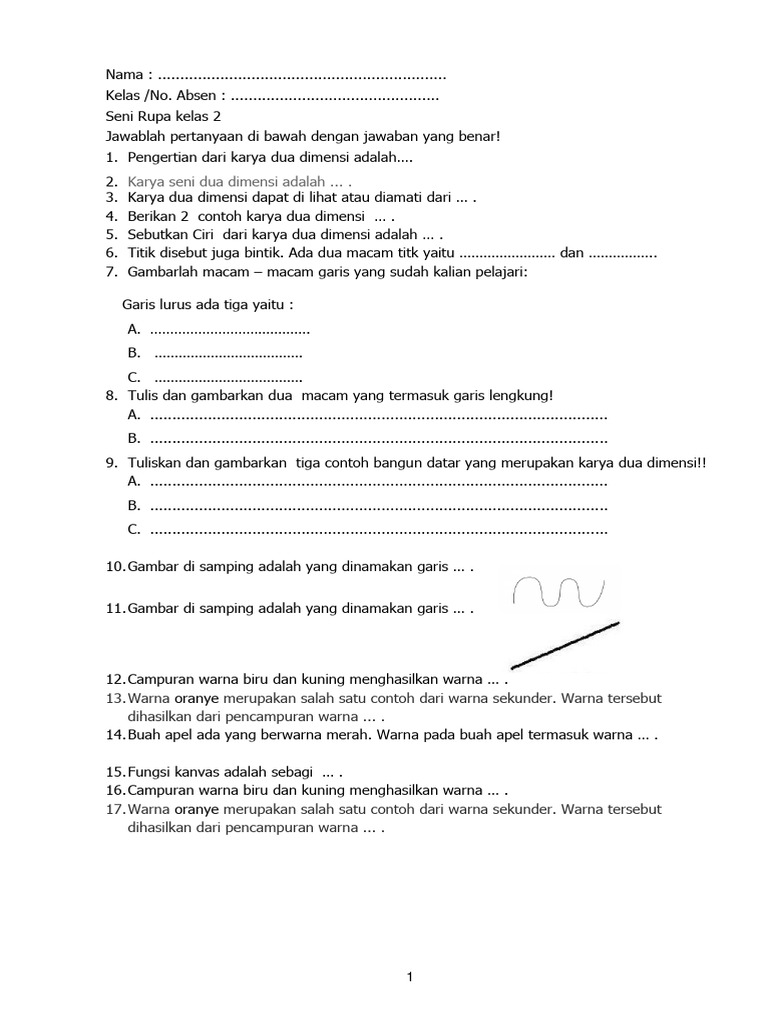 Latihan SAS 1 Seni Rupa | PDF