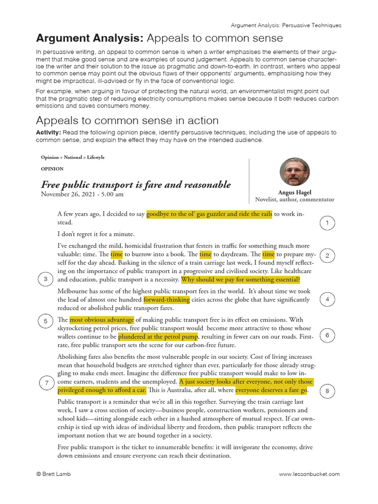 Aa Appeal To Common Sense | PDF | Cost Of Living | Public Transport